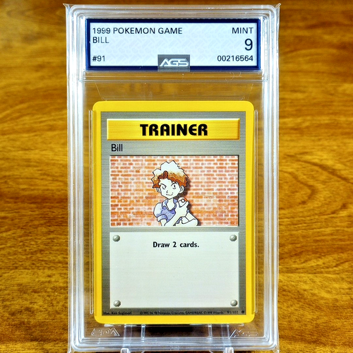 Pokemon Base Set Unlimited Trainer Bill 91/102 AGS Mint 9 Common 1999 ...