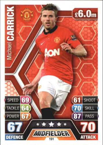 2013-14 Topps Match Attax English Premier League - #191 Michael Carrick ...