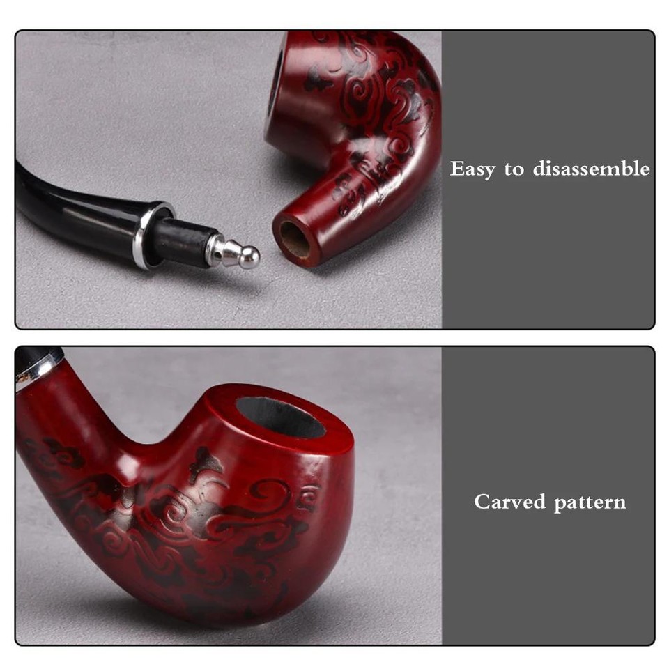 Smoking Pipe Durable Wooden Wood Tobacco Cigarettes Cigar Pipes Enchase ...