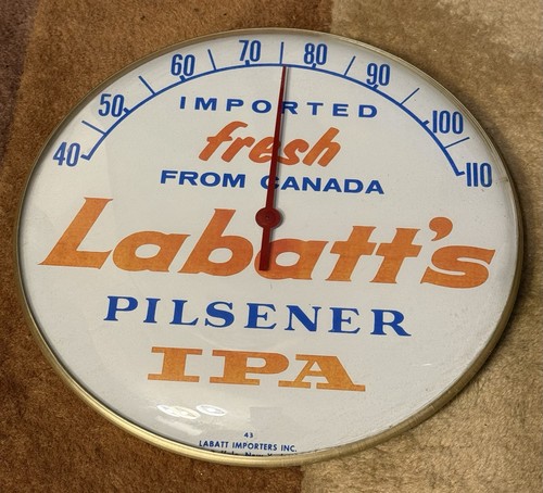 1950's Labatt’s Pilsner IPA Pale Ale Round Thermometer Wall Mount 10 ...