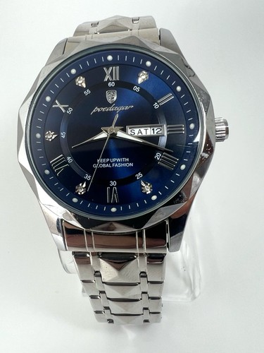 Poedegar Men’s Day/date blue dial quartz watches | eBay