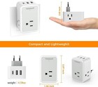 2-Pack European Travel Power Plug Adapter with Multi Outlet USB C to ...