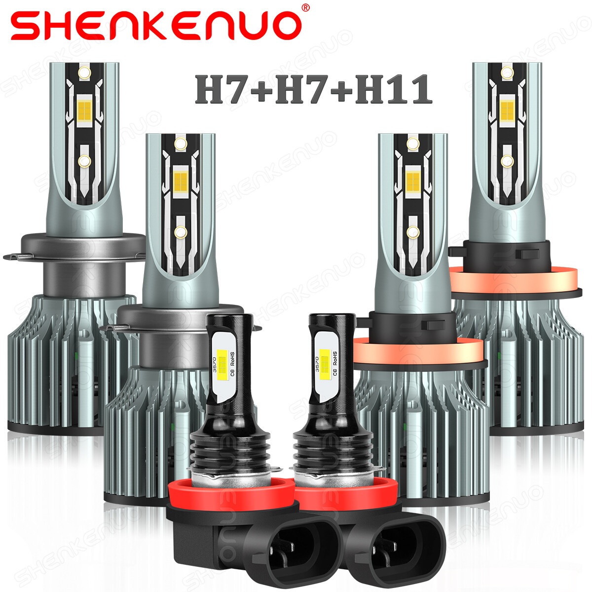 For Land Rover LR2 LR4 2010-2015 LED Headlight + Fog Light Bulbs Kit ...