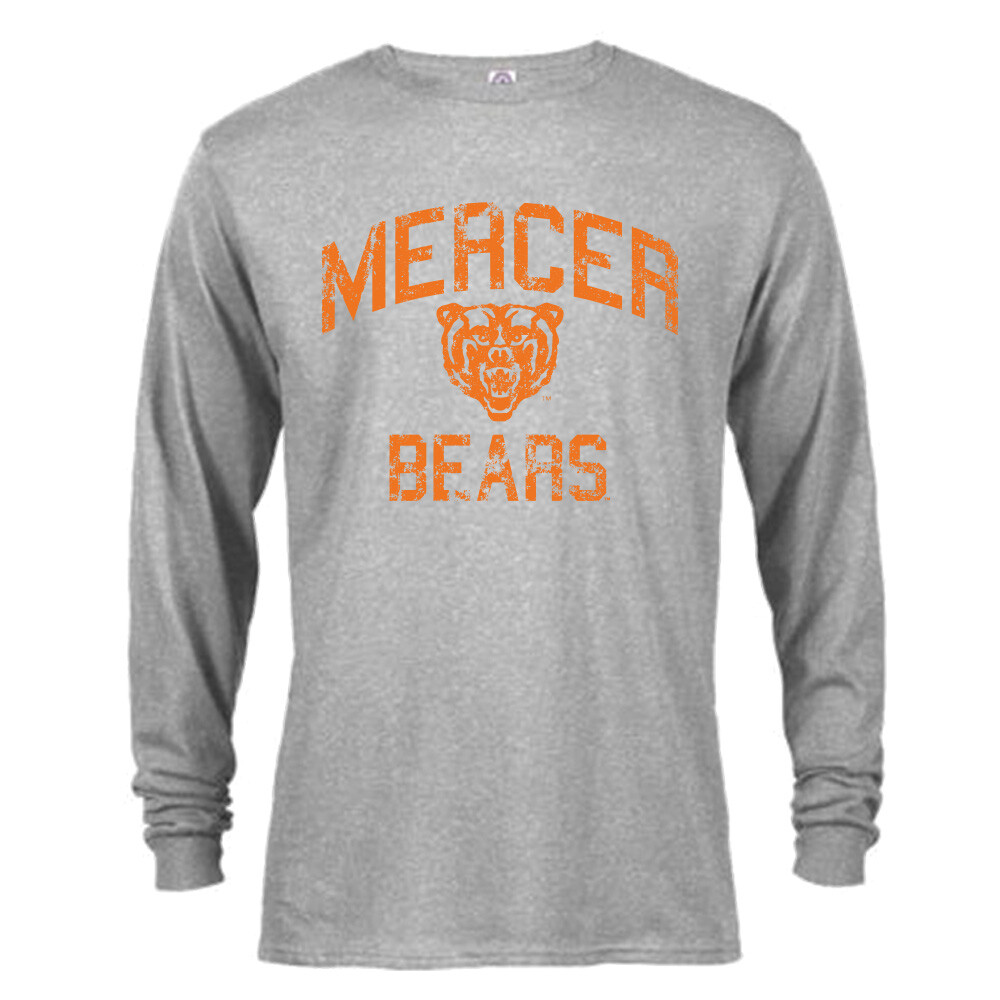 Mercer University Bears MU Distressed Retro Graphic Design Long Sleeve ...