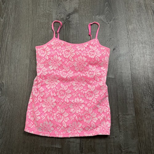 Justice Girls Tank Cami Top Camisole Pink White Lace Bra Lined Size 12 ...