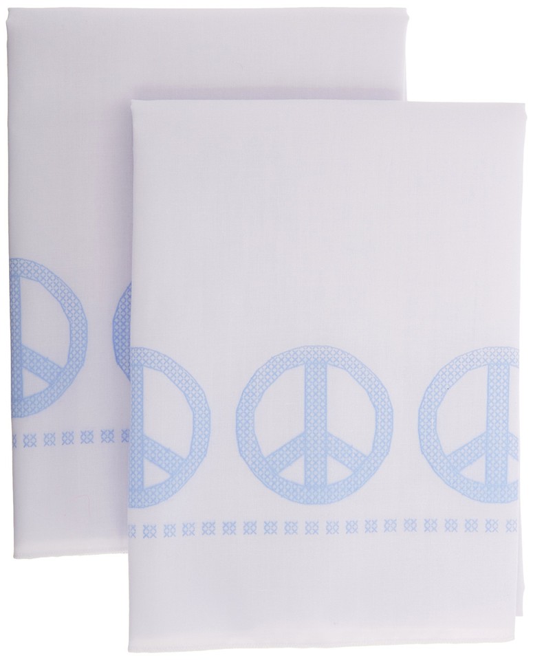 Stamped Cross Stitch Pillowcase Pair 20"X30", Peace Sign | eBay