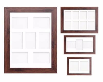 Dark Oak Multi Aperture Photo Picture Frame & Mount Choice Of 23 Mounts ...