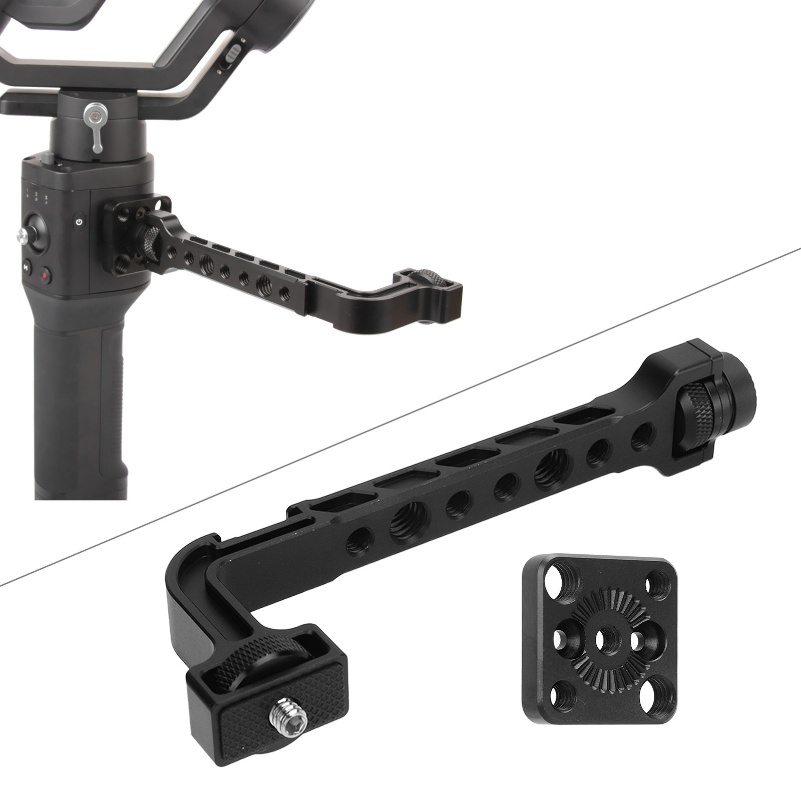 Monitor Mount Extenstion 360 Degree Rotation Cold Shoe Plate Extension ...