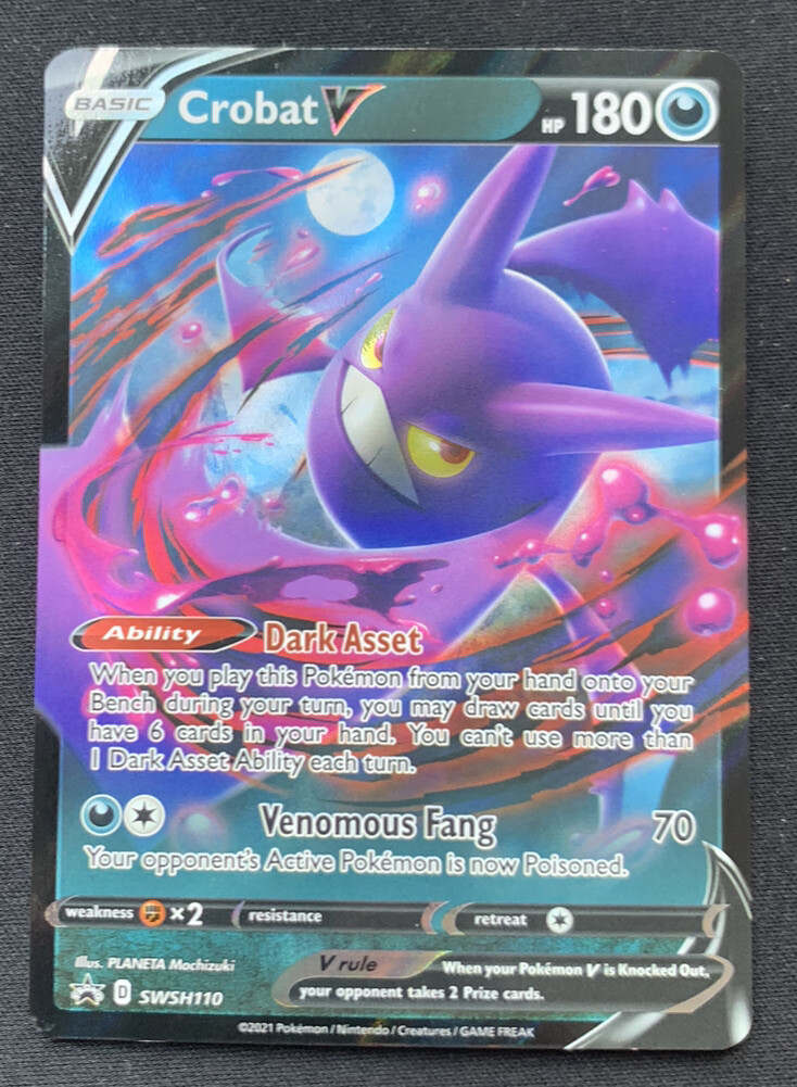 Crobat V SWSH110 - Black Star Promo - Ultra Rare Holo Pokemon Card Near ...