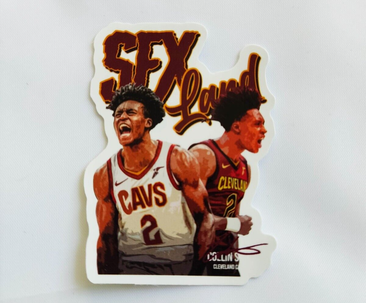 Collin Sexton Cavs Waterproof Glossy Vinyl Logo Decal Sticker 2.5"x1.5 ...