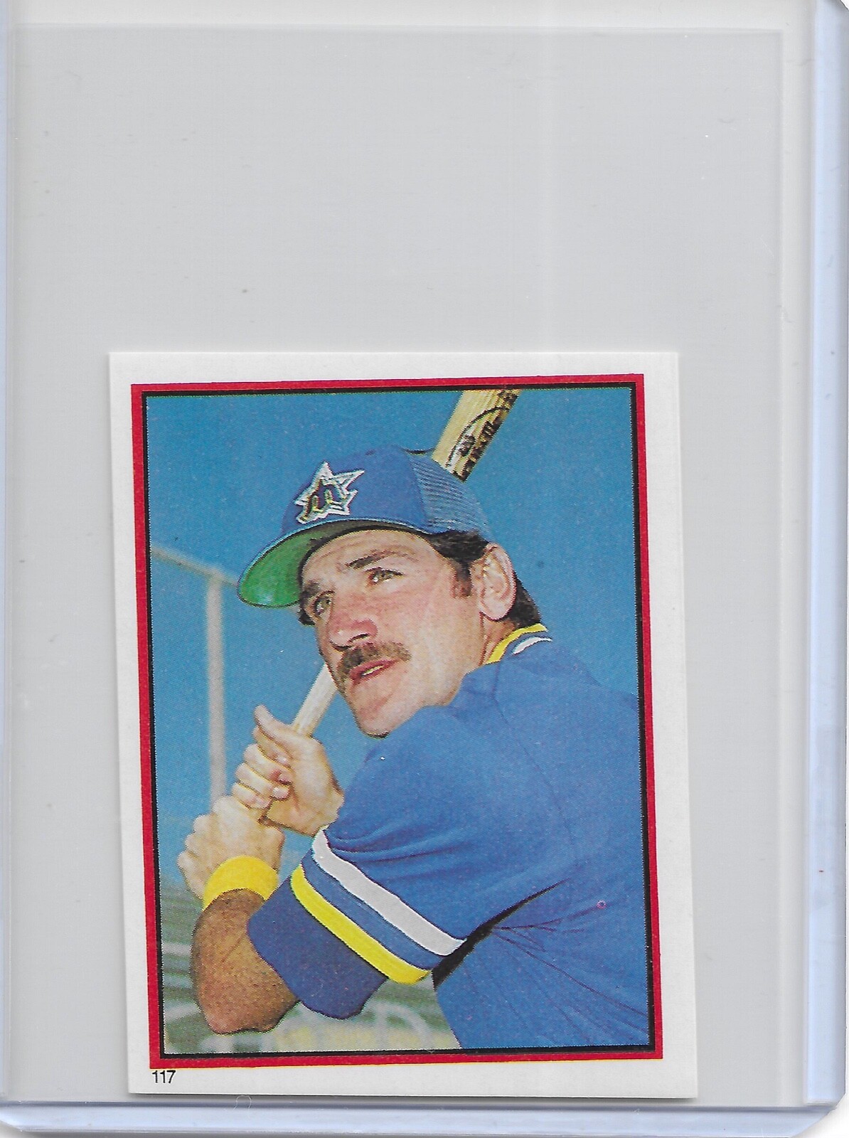 1983 Topps Baseball Stickers Jim Essian Card # 117 Miscut Angled ...