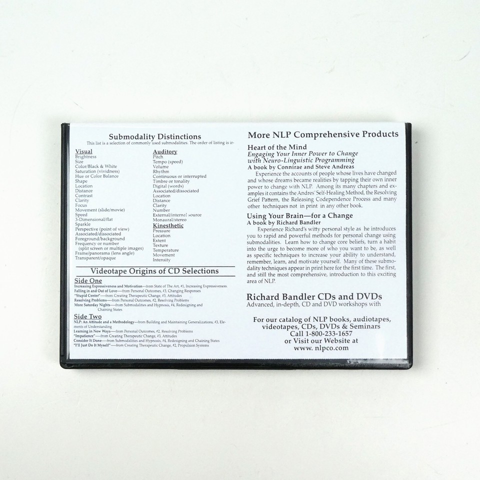 USING YOUR BRAIN FOR A CHANGE 2 CDs Richard Bandler NLP Mind Control ...