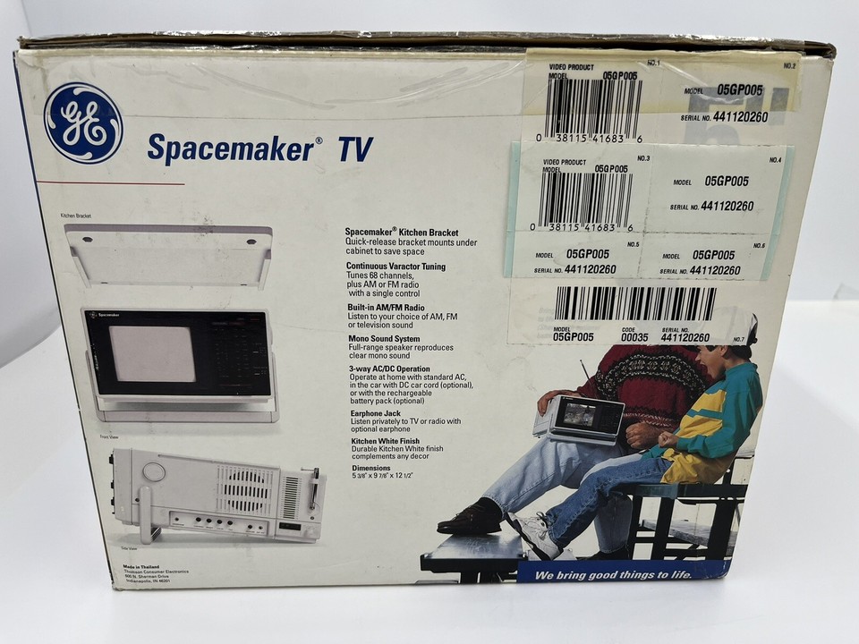 Vintage GE Spacemaker 05GP005 Color TV AM/FM Radio Portable 5” Screen ...