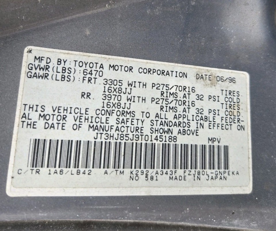 91-97 Land Cruiser LX450 FJ80 4.10 Rear Differential Carrier 3rd Member ...