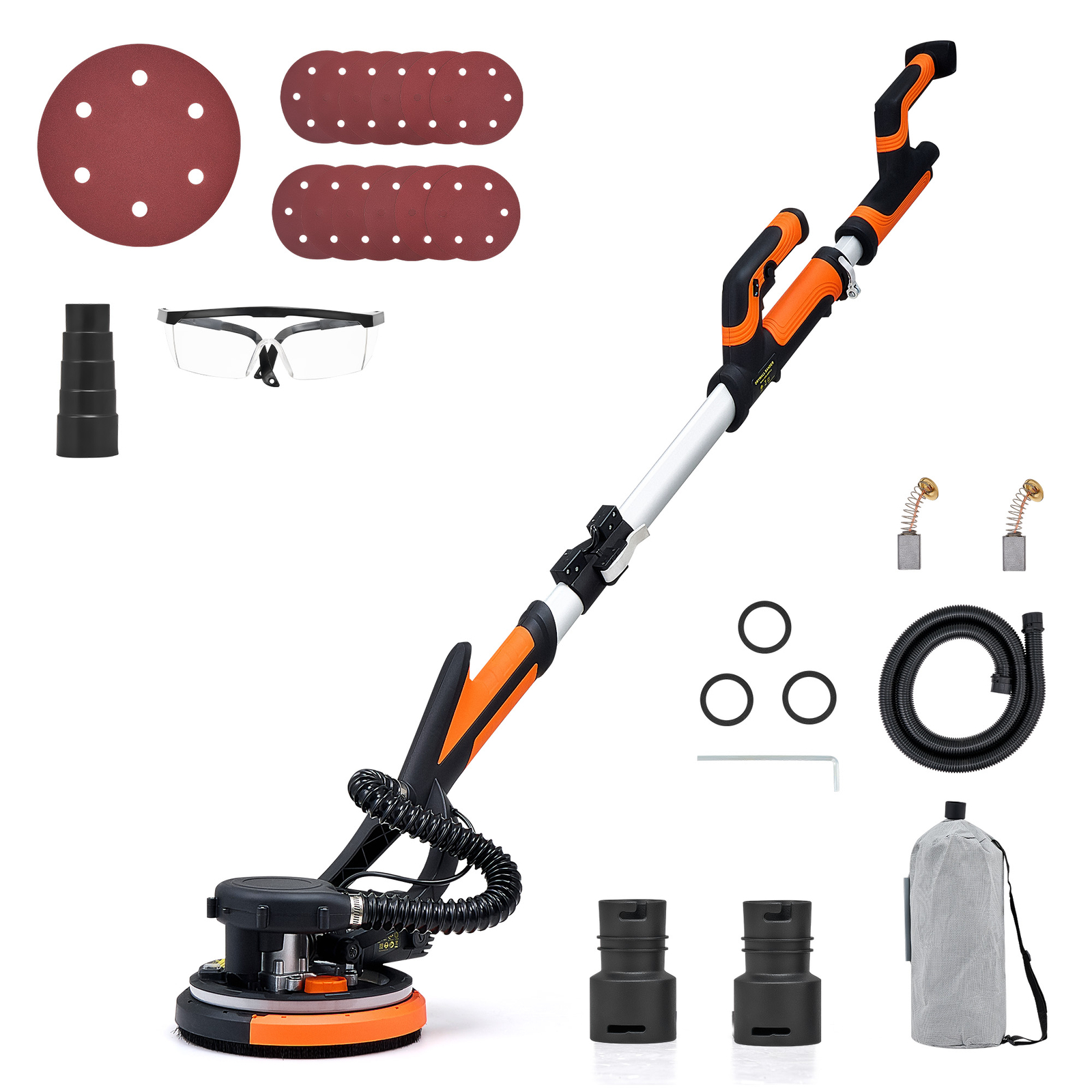 9" Drywall Sander Vacuum System 850W Variable Speeds LED + 12Pcs ...