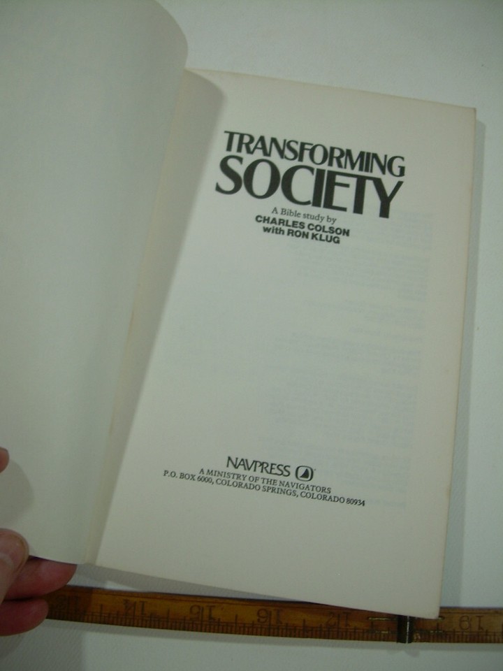 Charles Colson 1988 Transforming Society Bible Study Influencer ...