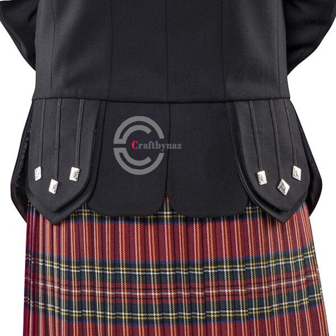Sheriffmuir Black Doublet Jacket | Scottish Doublet Kilt Jacket With ...
