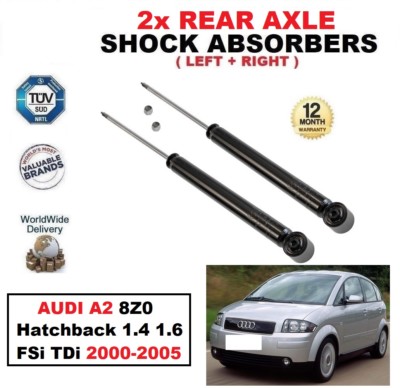2x REAR SHOCK ABSORBERS SET for AUDI A2 8Z0 Hatchback 1.4 1.6 FSi TDi ...