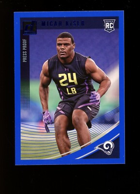 2018 Donruss #394 Micah Kiser Los Angeles Rams RC Rookie Blue Press ...