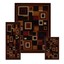 Red Modern Geometric Squares 3 Pcs Area Rug Contemporary Runner Combo ...