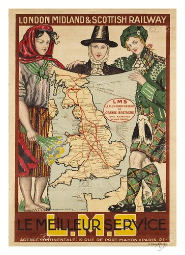 TOURISME SCOTTISH RAILWAY LMS Rfli-POSTER 50x70cm d'une AFFICHE VINTAGE ...