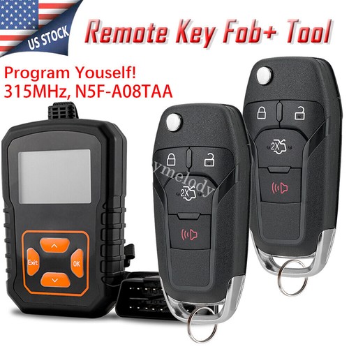 For Ford Fusion Key Programming + 4B Keyless Entry Remote Flip Key Fob ...