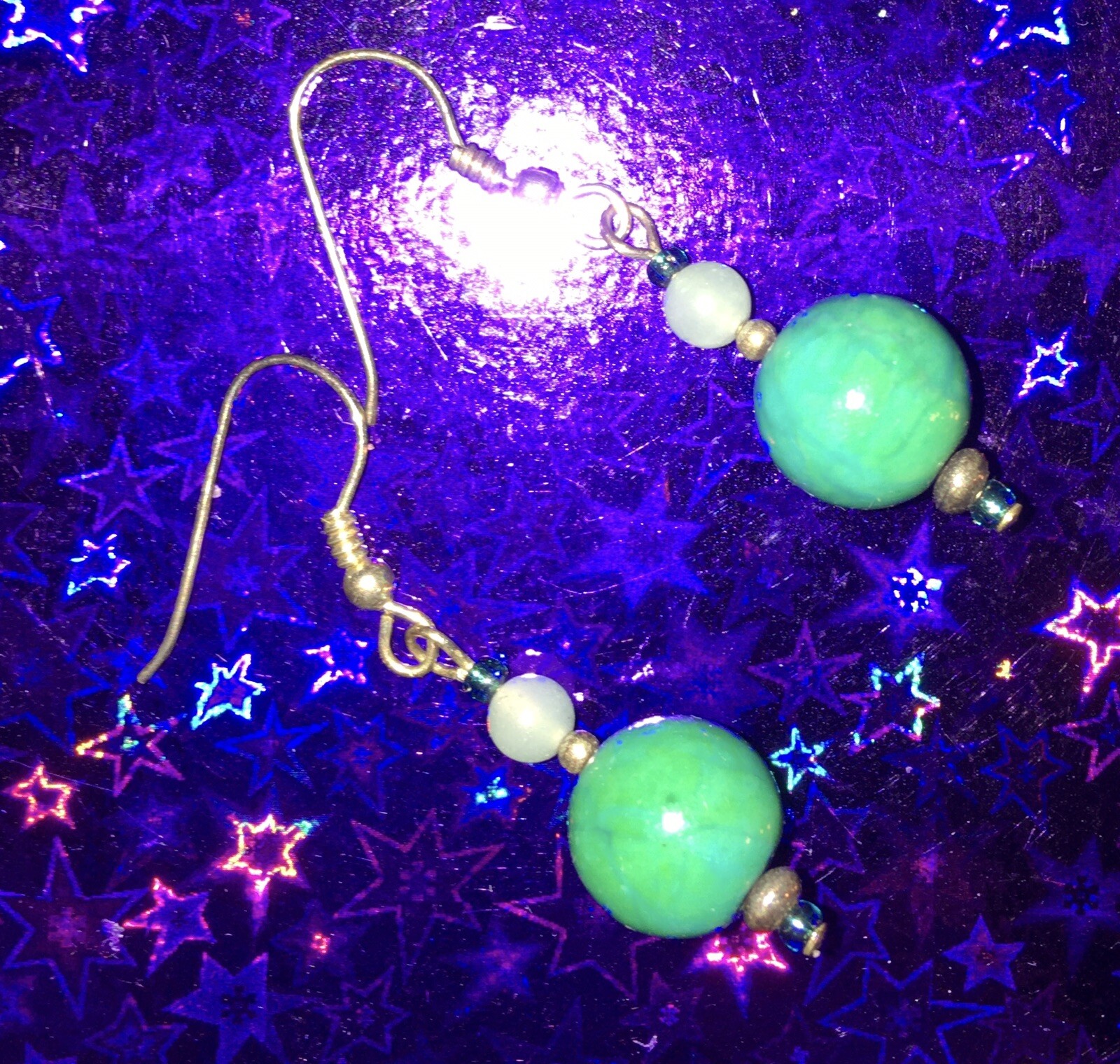 LINDA RIDD Design Amazonite Howlite And Silver Drop Earrings BNWB | eBay UK