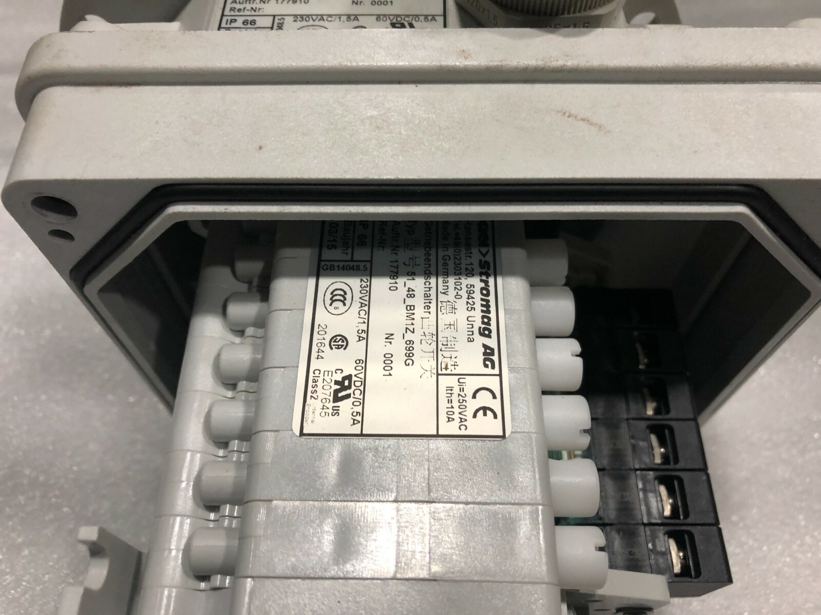 STROMAG AG 51-48-BM1Z-699G GEAR LIMIT SWITCH 177910 230VAC 1.5A/60VDC 0 ...