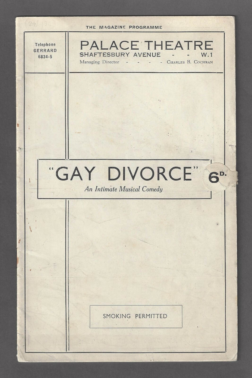 Fred Astaire "GAY DIVORCE" Cole Porter / Claire Luce 1934 London ...