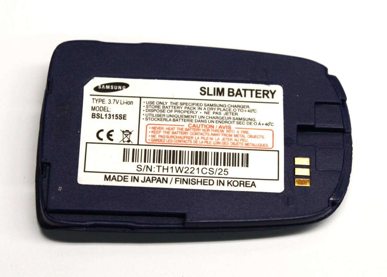 Genuine Samsung BSL1315SE Replacement Slim Li-Ion Battery 3.7V for SGH ...