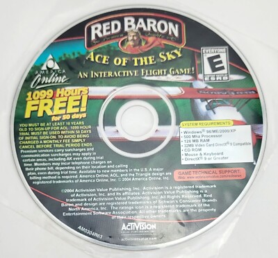 Red Baron Ace Of The Sky Interactive Flight Game PC CD-ROM 2004 AOL ...