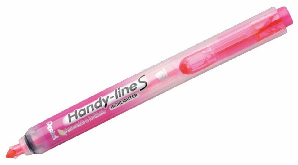10-PACK Pentel Handy-line S Retractable PINK Chisel Tip Highlighter ...