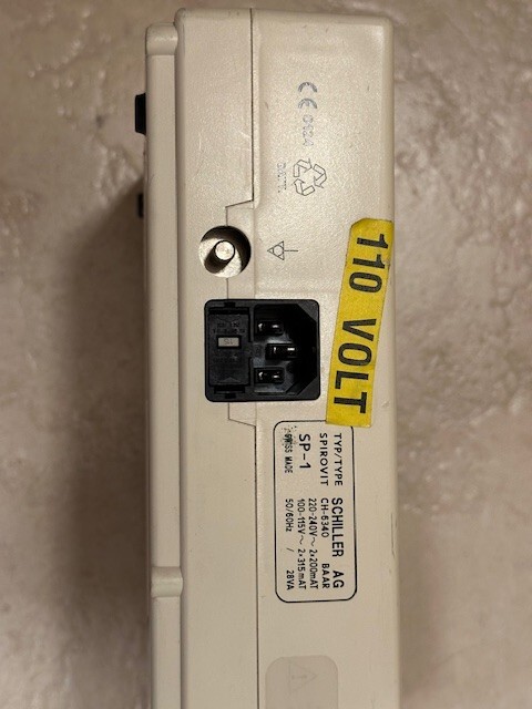 Welch Allyn Schiller SP1 SPIROMETER plus SP-150 flow sensor for PFT ...