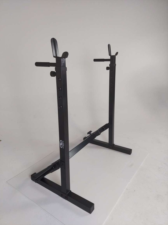 Adjustable Barbell Rack Weight Lifting Bench Press Squat Rack Strength ...