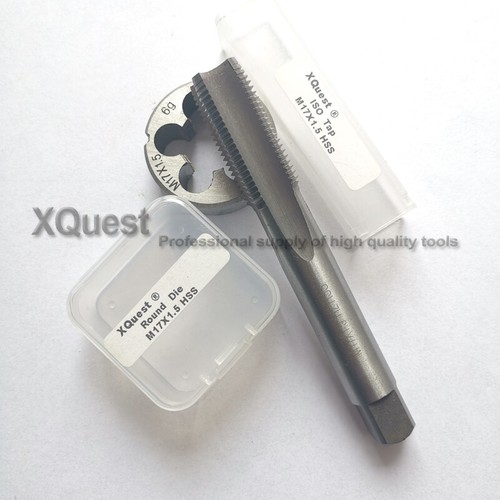 HSS Metric plug tap and die Set M17X2 Fine Thread taps Round dies M17X1 ...