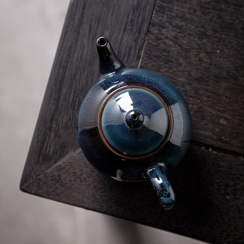 Blue Ceramic Teapot Rabbit Hair Glazed Chinese Tea Pot 230ml | eBay