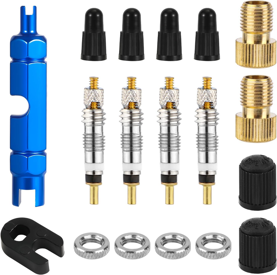 Valve Core Repair Kit for Presta, 4 Valve Cores 4 Valve Core Caps 4 ...