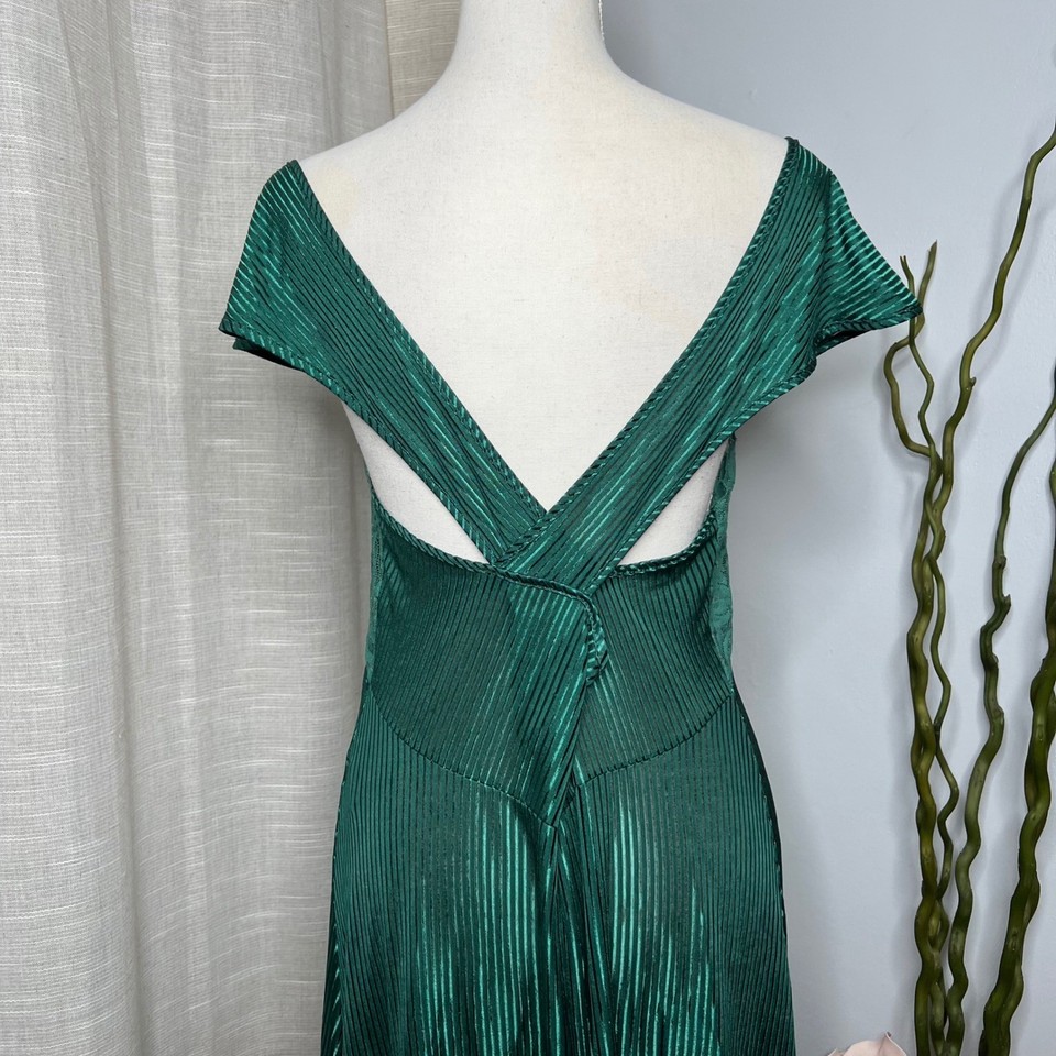 80s Vintage Petra Emerald Green Illusion Night Gown Negligee Dress ...