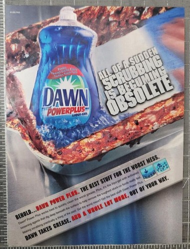 1999 Dawn Power Plus Liqui-Gel Dish Soap Vintage Print Ad Home Decor ...