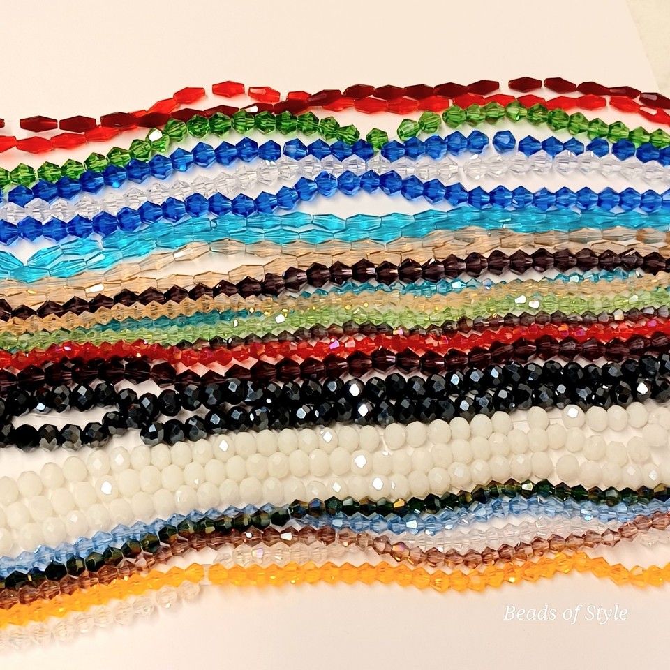 Wholesale Lot 20 Glass, Crystal Beads Strands 4 & 6mm Jewelry Making ...