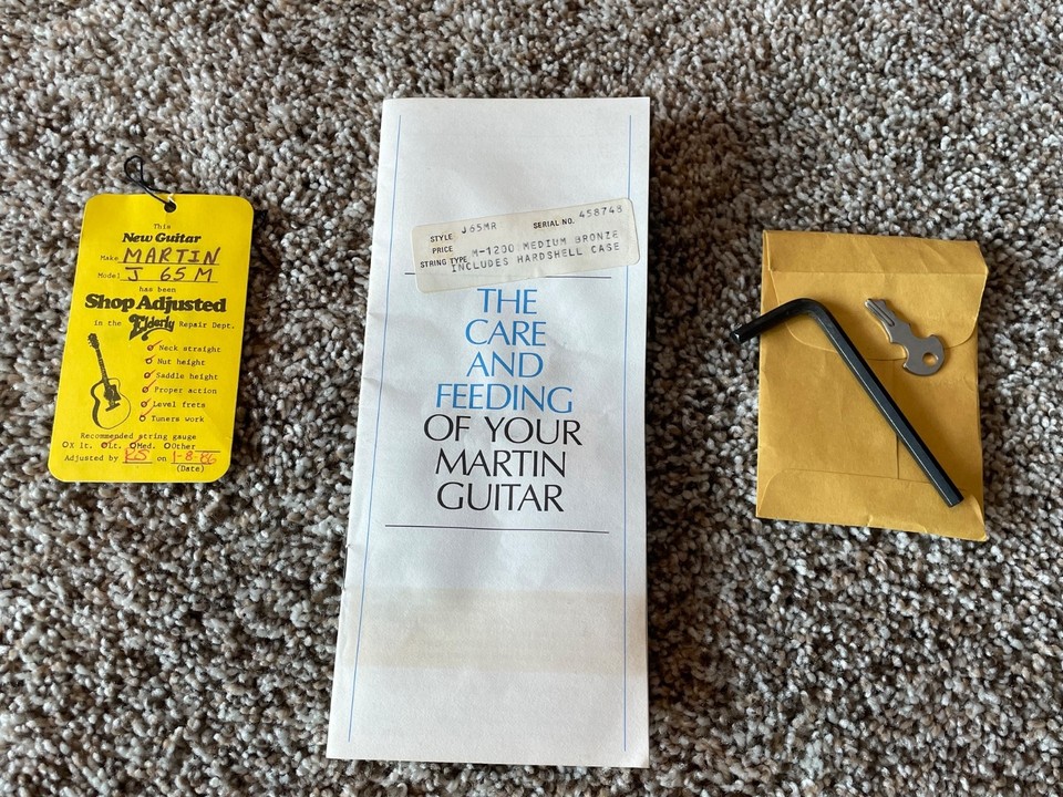C F Martin & Co J-65M Acoustic Guitar Maple Tortoise w/ Original ...