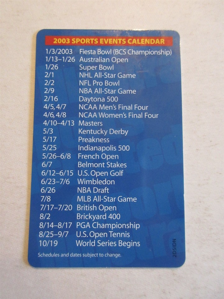 2003 Sports Illustrated Events Calendar New England Patriots Super Bowl ...