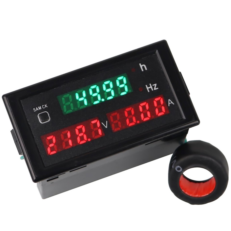 AC 80-300V 100A 45-65Hz Digital Voltmeter Frequency Volt Amp Time Panel ...