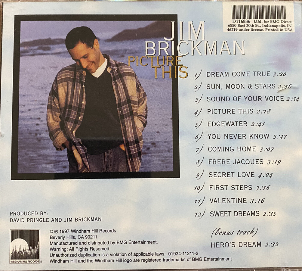 JIM BRICKMAN: PICTURE THIS CD~Pop Piano~1997~Valentine & More | eBay