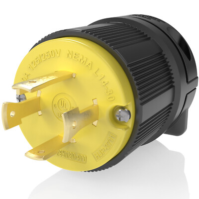 MALE L14-30P 220 POWER CORD END 4-PRONG TWIST LOCK GENERATOR PLUG 30A ...