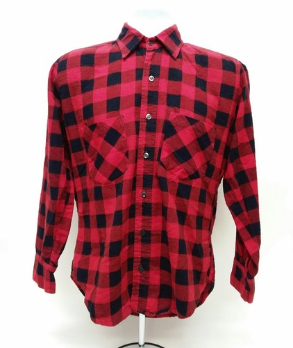 Men's Small Timber Run Long Sleeve Red Plaid Casual Button Down Shirt ...