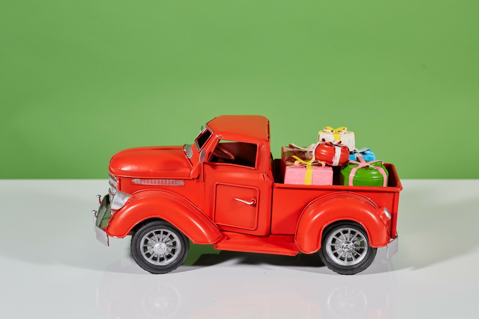 Vintage retro interior decor: Red Chevrolet pickup metal diecast model ...