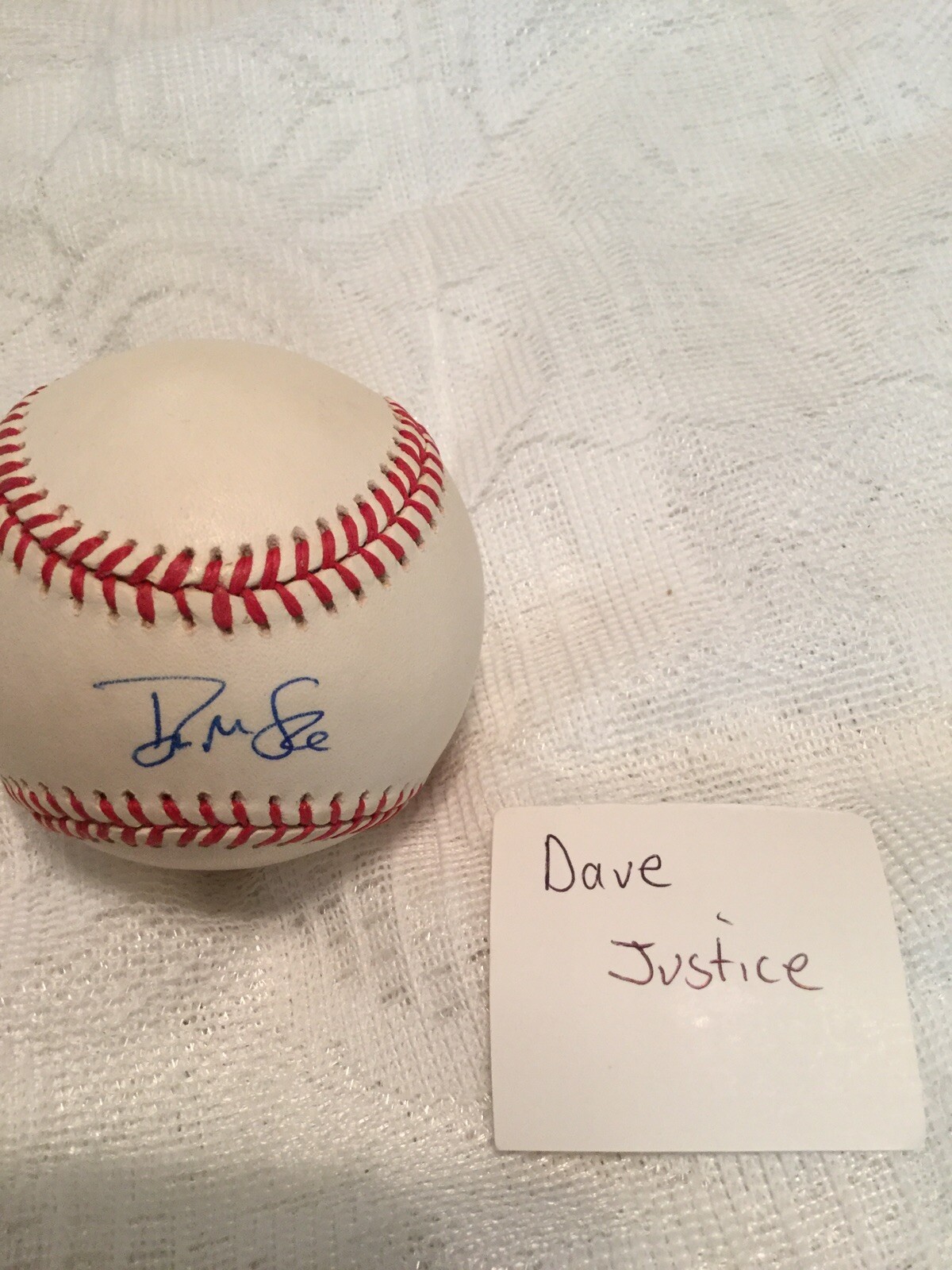 Dave Justice Autographed Baseball. Autographed In Person At Spring ...
