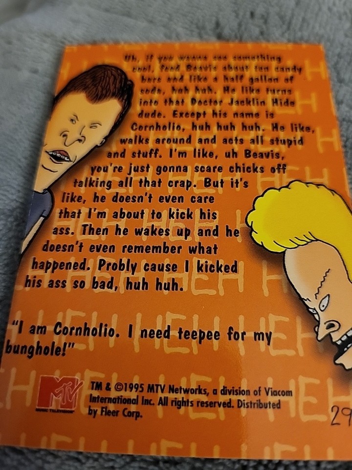 Beavis and Butt-Head 1994 Fleer Ultra Trading Card #29 Cornholio | eBay
