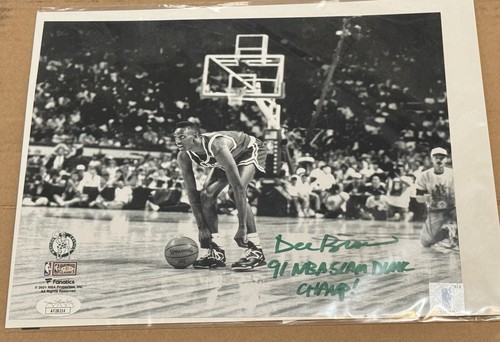Dee Brown Signed Celtics 8x10 Photo Inscribed "91 NBA Slam Dunk Champ ...